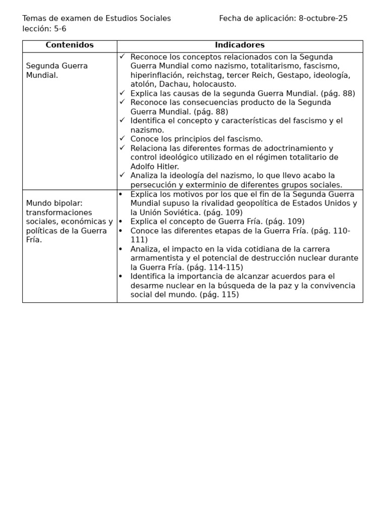 Temas de Examen de Estudios Sociales 10 8 JUNIO | PDF