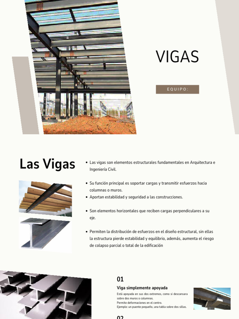 Tipos y Funciones de Vigas en Construcción | PDF | Viga (Estructura ...