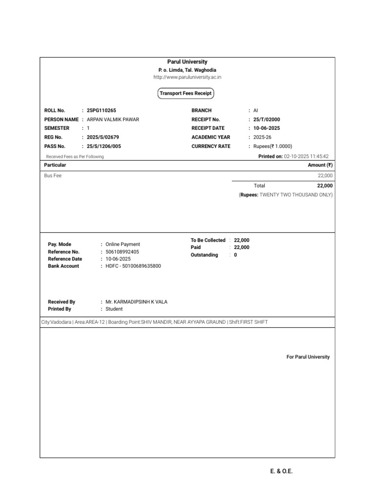 Bus Fees | PDF