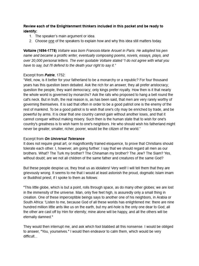 Enlightenment Figures Part 2 | PDF | A Vindication Of The Rights Of Woman