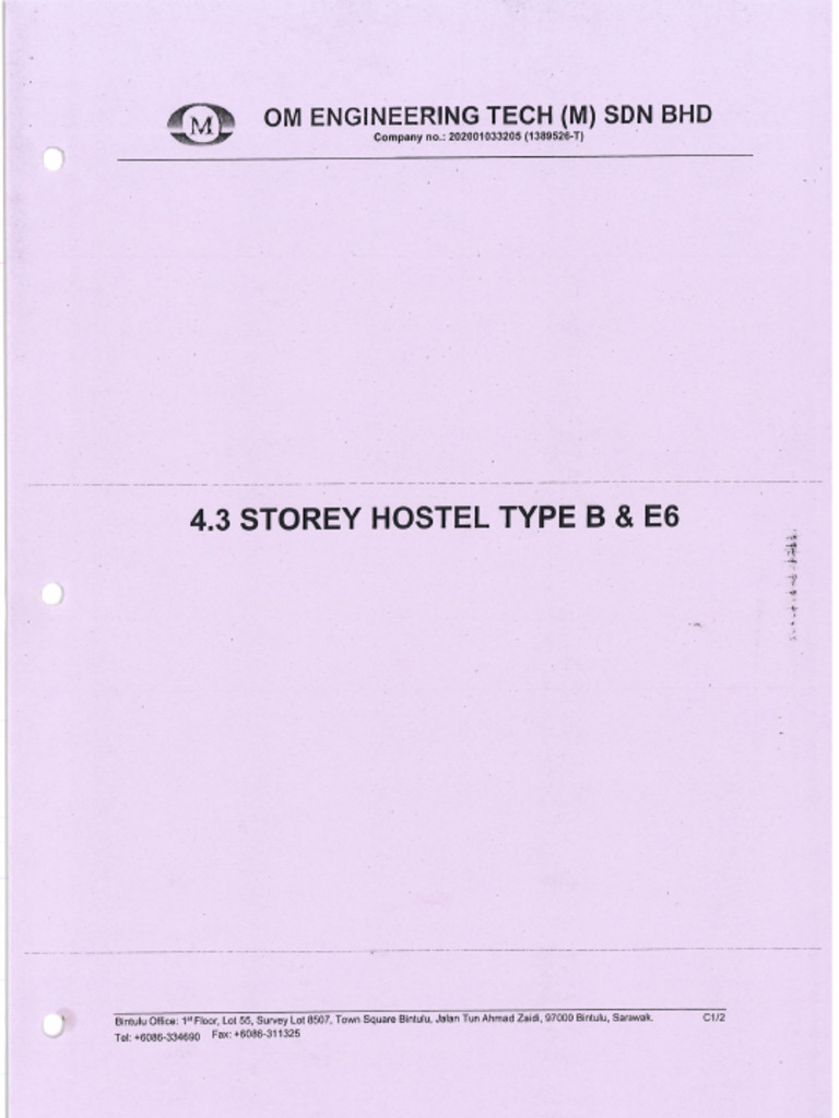 Appendix b - 4.3 Storey Hostel Type b & e6 | PDF