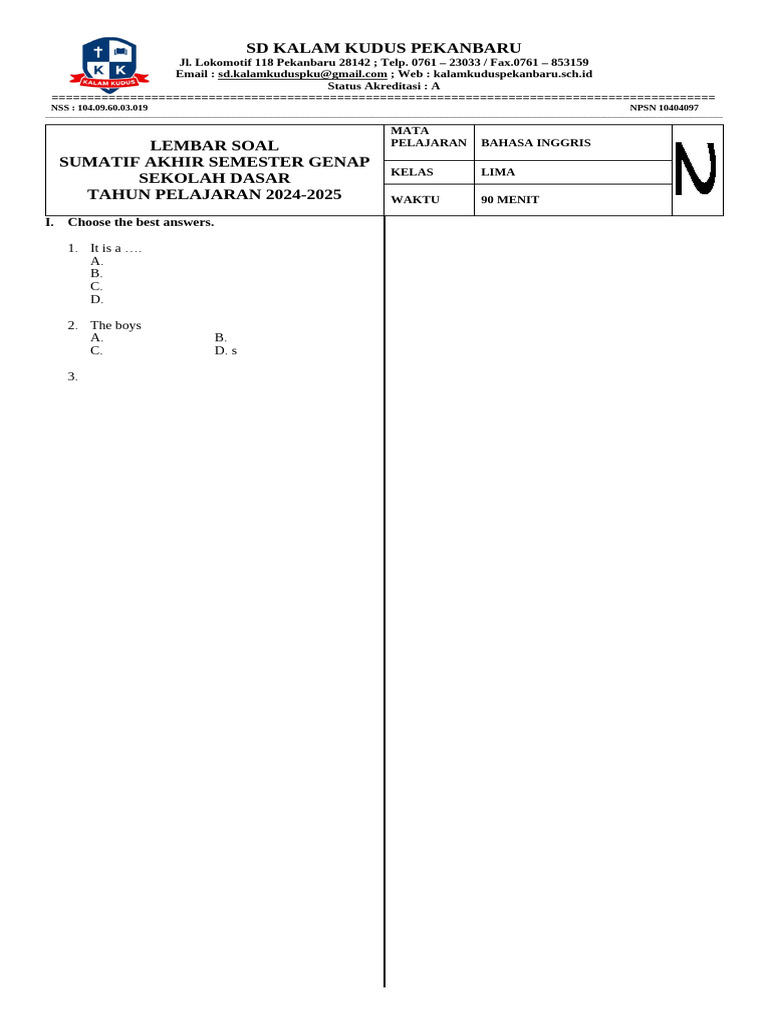 Sas Genap 2024 2025 Head | PDF