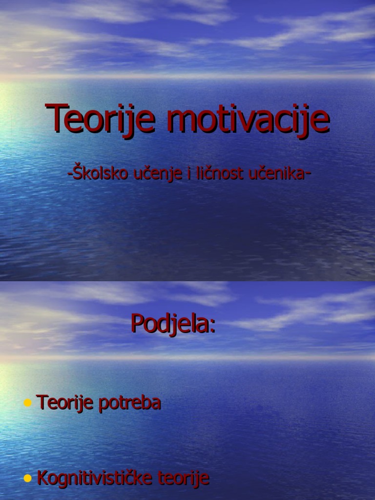 Teorije Motivacije | PDF