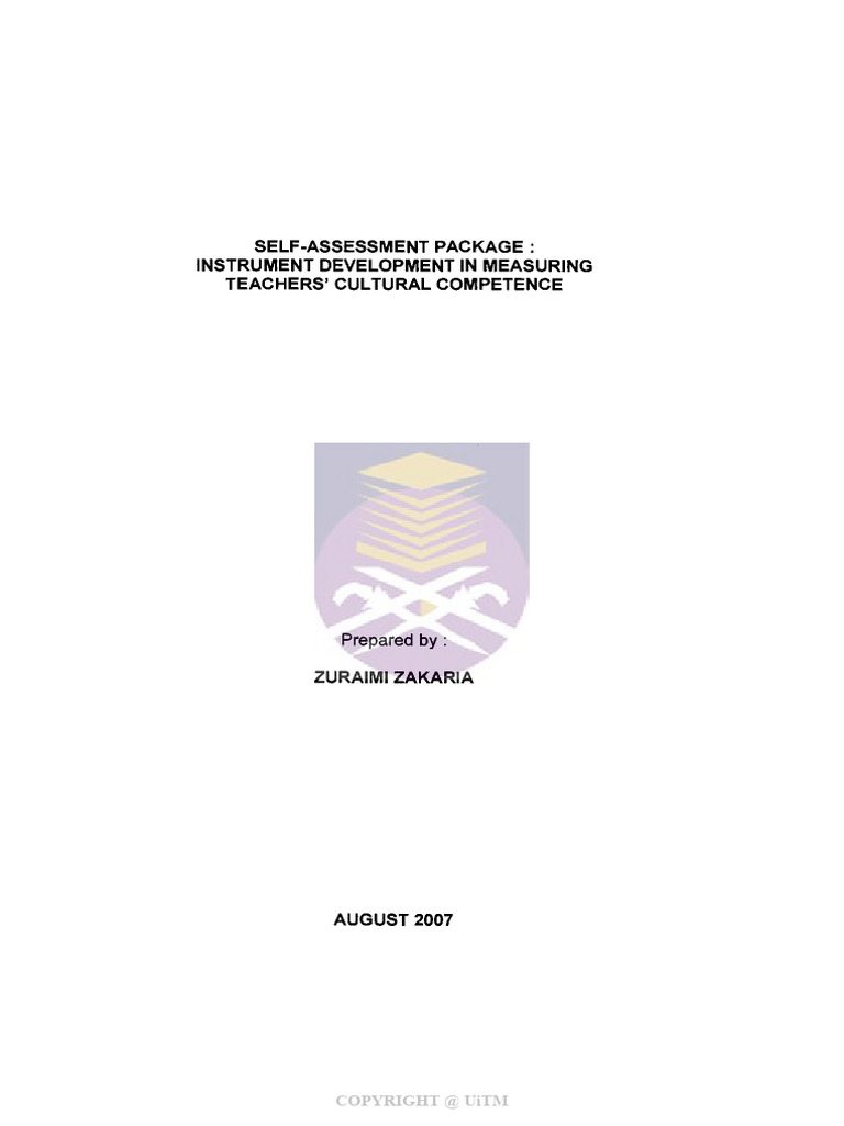 Self Assessment Package | PDF | Educational Assessment | Behavior Modification