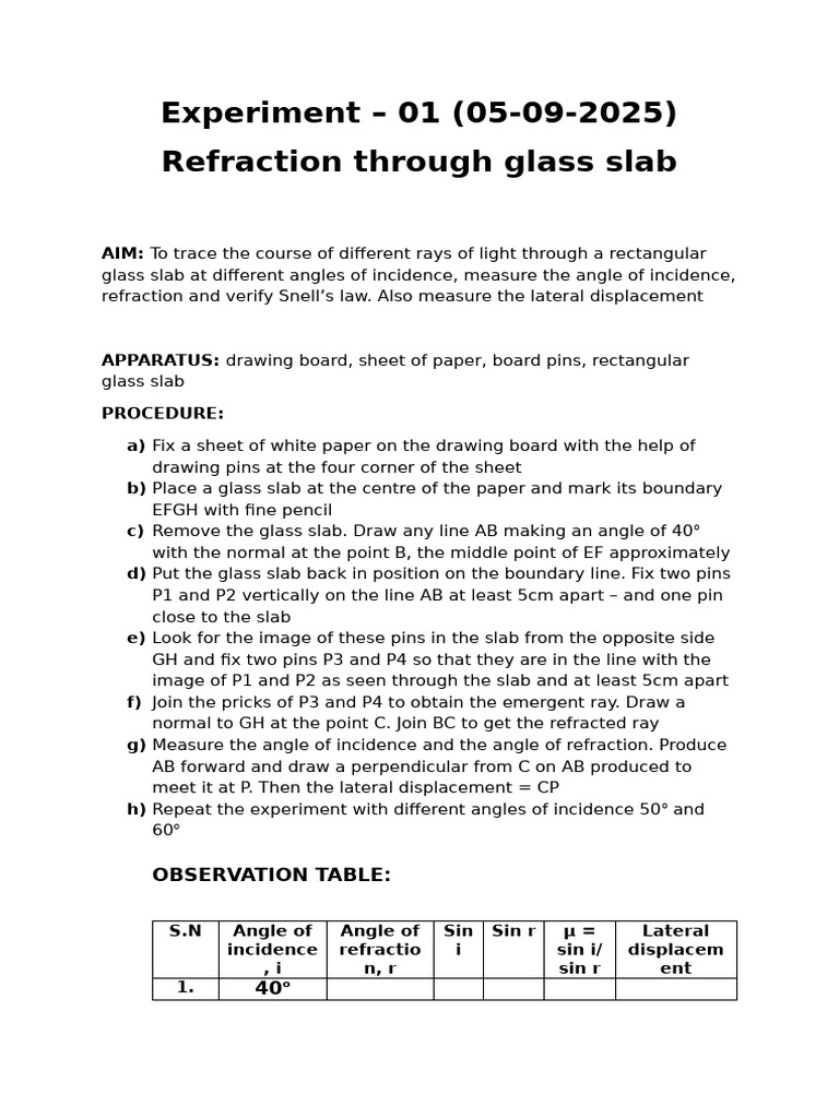 Biomedical Physics - Practical | PDF