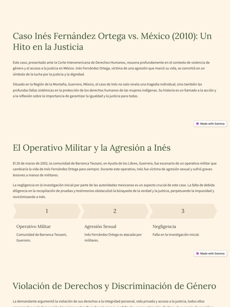 Caso Inés Fernández Ortega: Justicia y Género | PDF | Violación ...