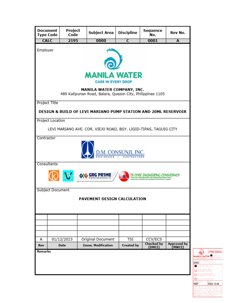 DD CALC-2195-0000-C001A Pavement Design Calculation | PDF | Road ...