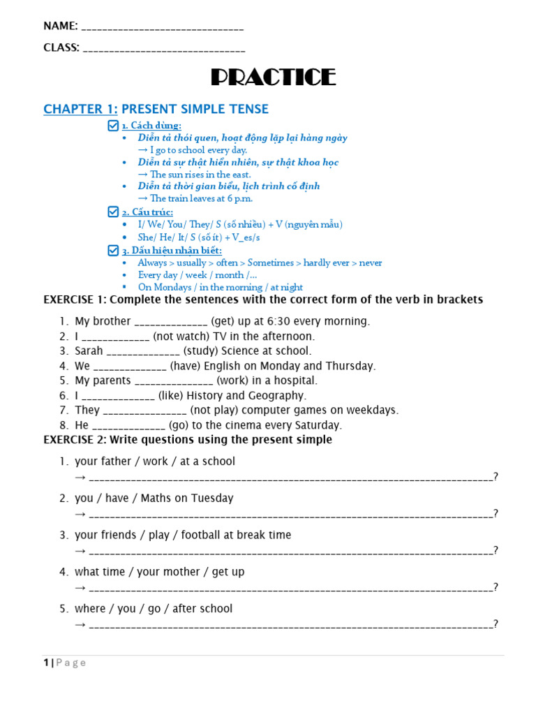 Pre-Ket 9 (Question Words - Present Simple) | PDF | Linguistics | Syntax