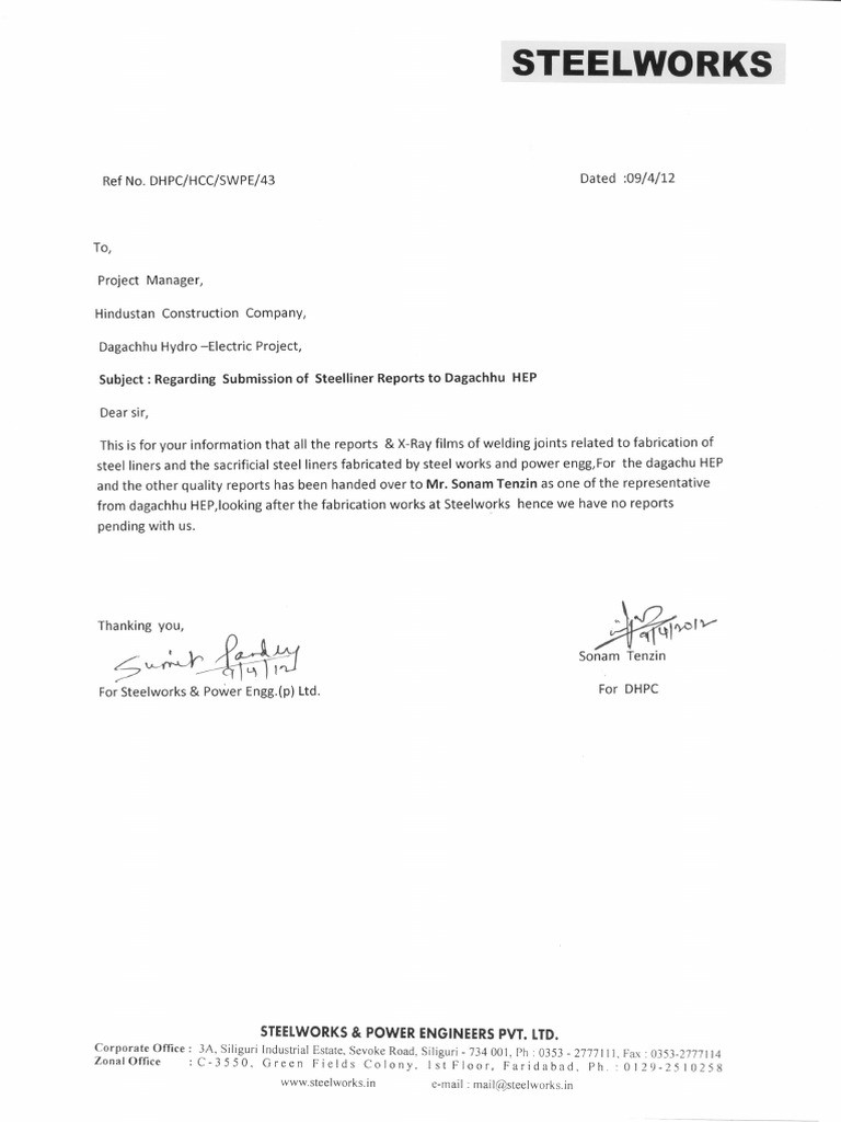 Liner Report Submission Letter | PDF