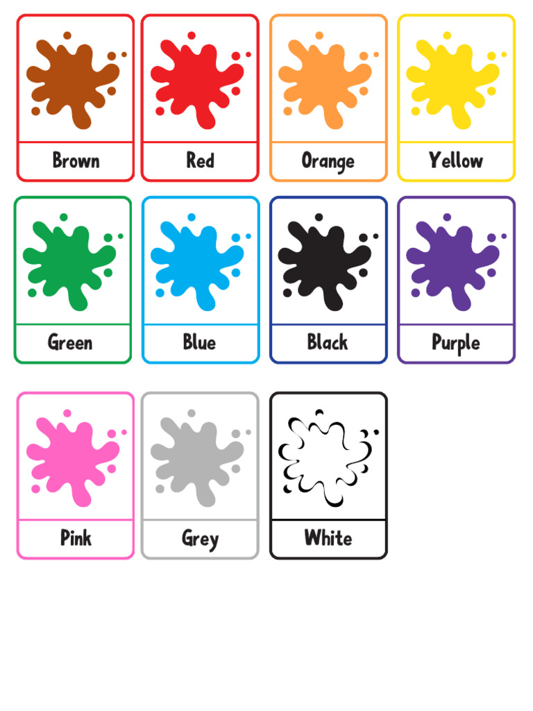 Colors in The Rainbow Flash Card Colorful Simple | PDF