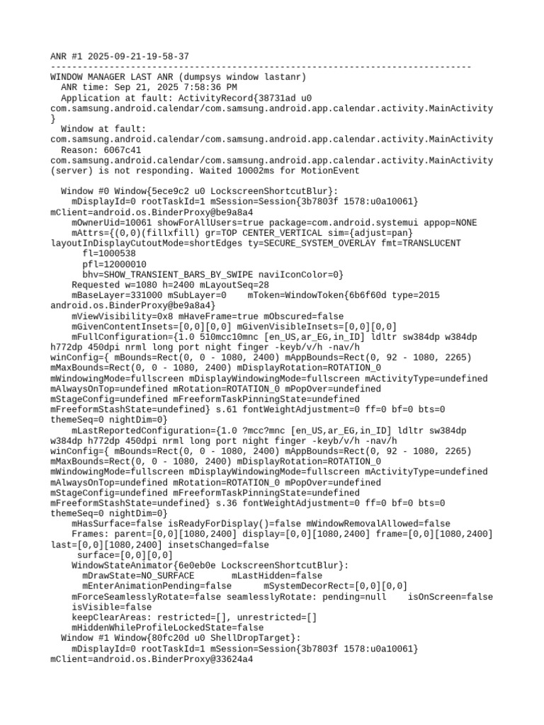 Dumpsys ANR WindowManager | PDF | Android (Operating System) | Alphabet ...