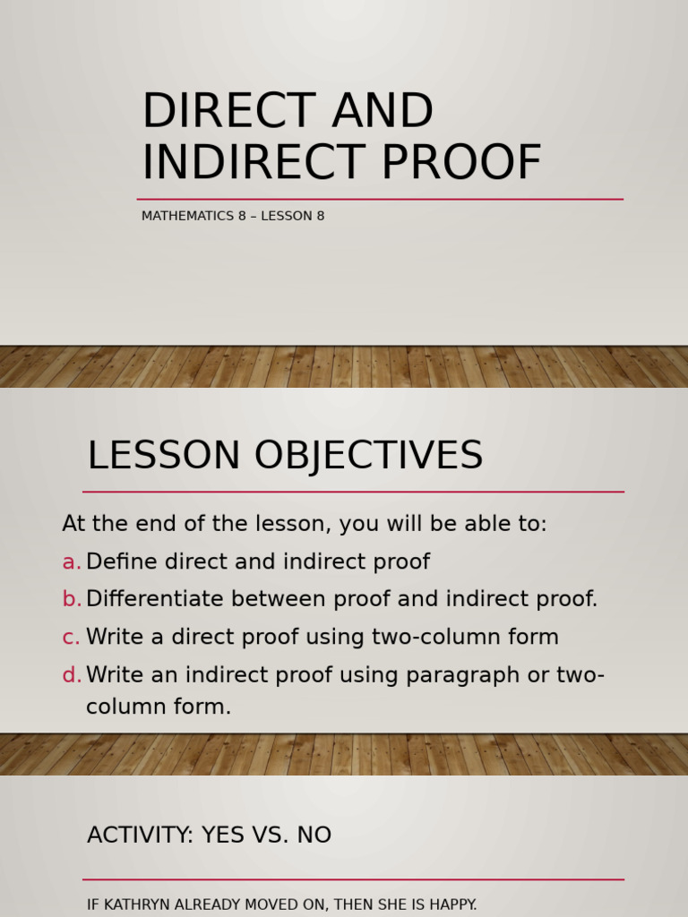 Direct and Indirect Proof | PDF