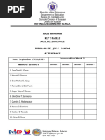 Attendance Sheet Aral Program Learners | PDF