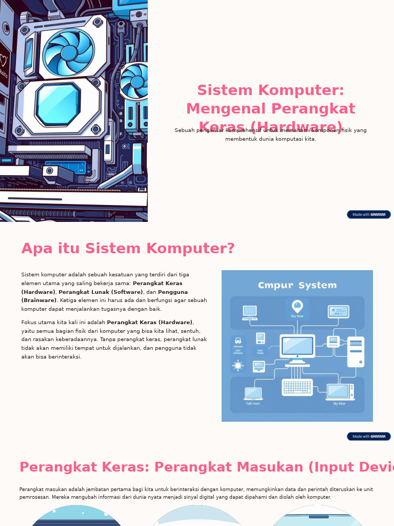 Sistem Komputer Mengenal Perangkat Keras Hardware | PDF