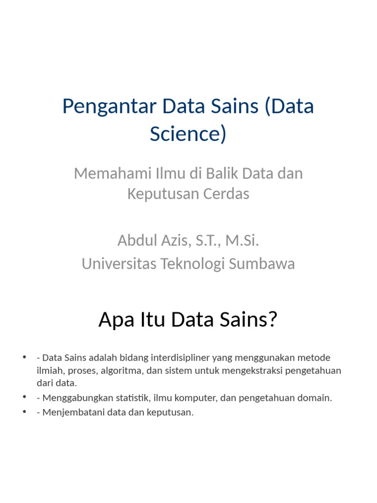 Pengantar Data Sains Uts | PDF