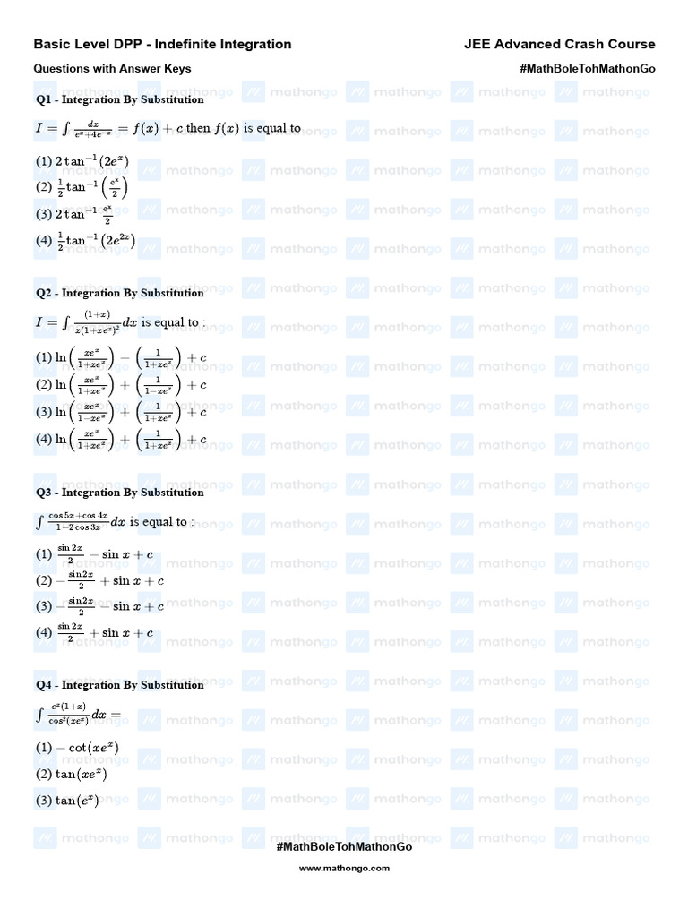 Indefinite Basic DPP Genetry | PDF | Mathematics | Mathematical Analysis