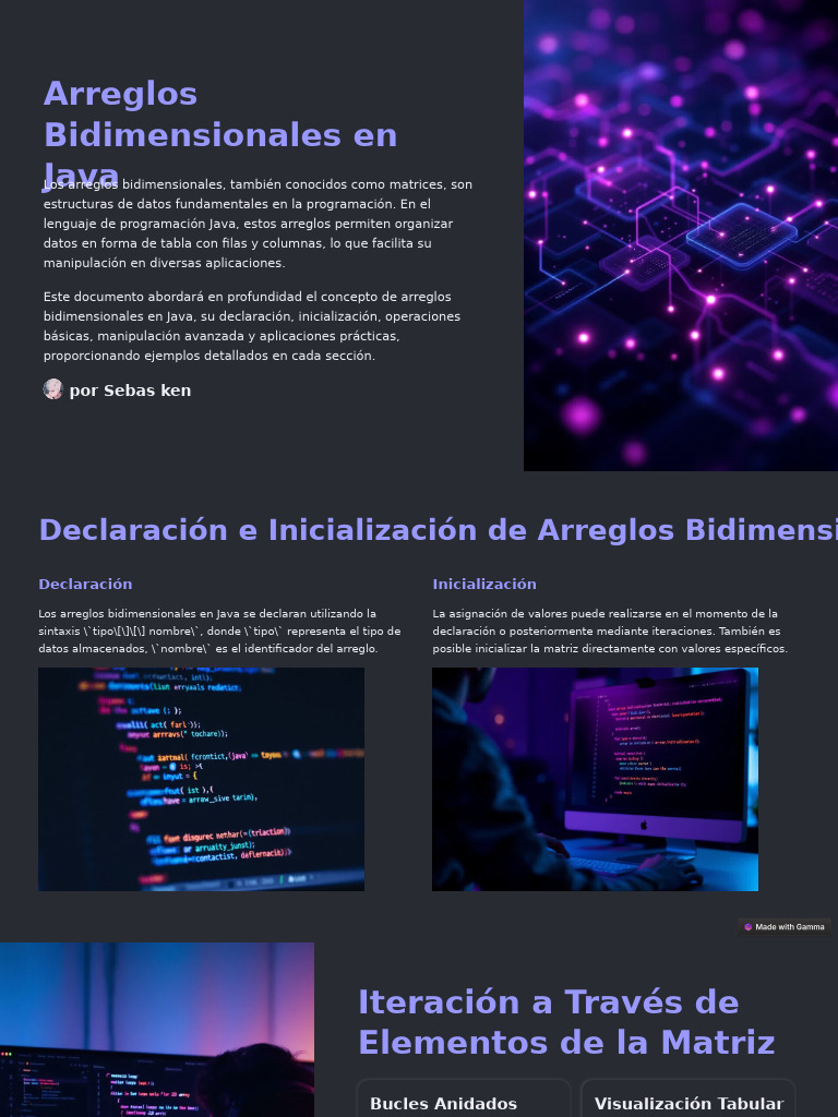 Arreglos Bidimensionales en Java | PDF | Matriz (Matemáticas) | Java (lenguaje de programación)