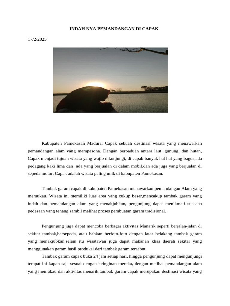 Wisata Alam Menawan di Capak Pamekasan | PDF