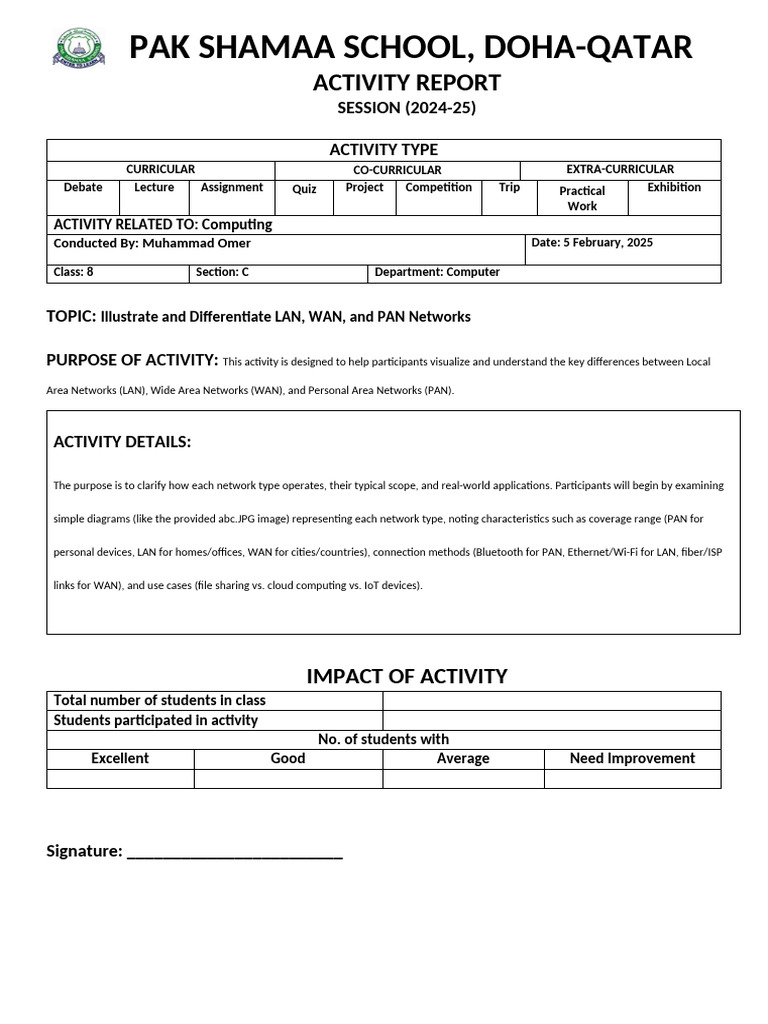 Activity Report Format | PDF
