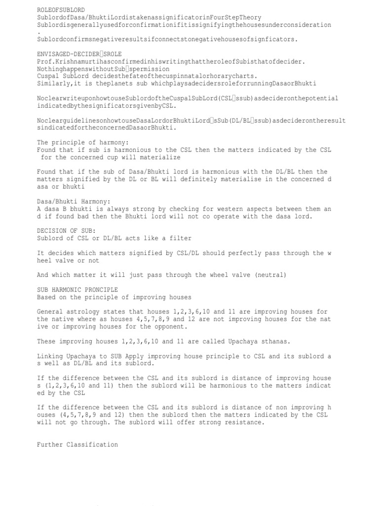 Sublord Significance | PDF | Solar System | Esoteric Cosmology