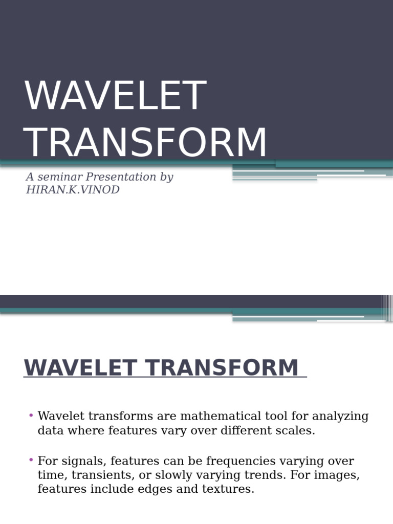 Wavelet Transform Pdf Wavelet Electronics