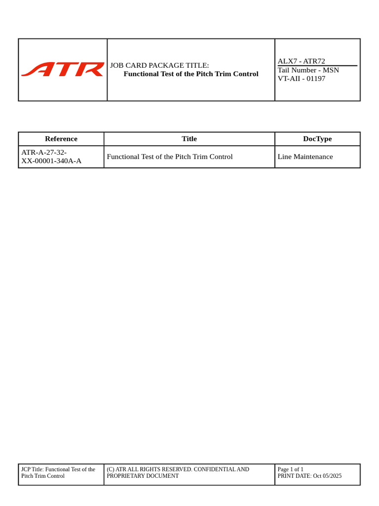 ATR72 Pitch Trim Control Test Guide | PDF | Aircraft | Aviation