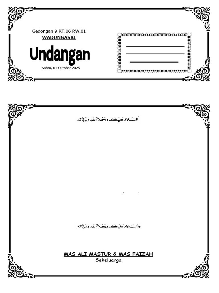 Undangan Kirim Doa (Cacak) - Folio | PDF