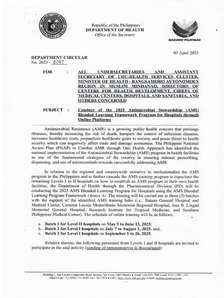 Doh Circular No. 2025 - 0147 | PDF