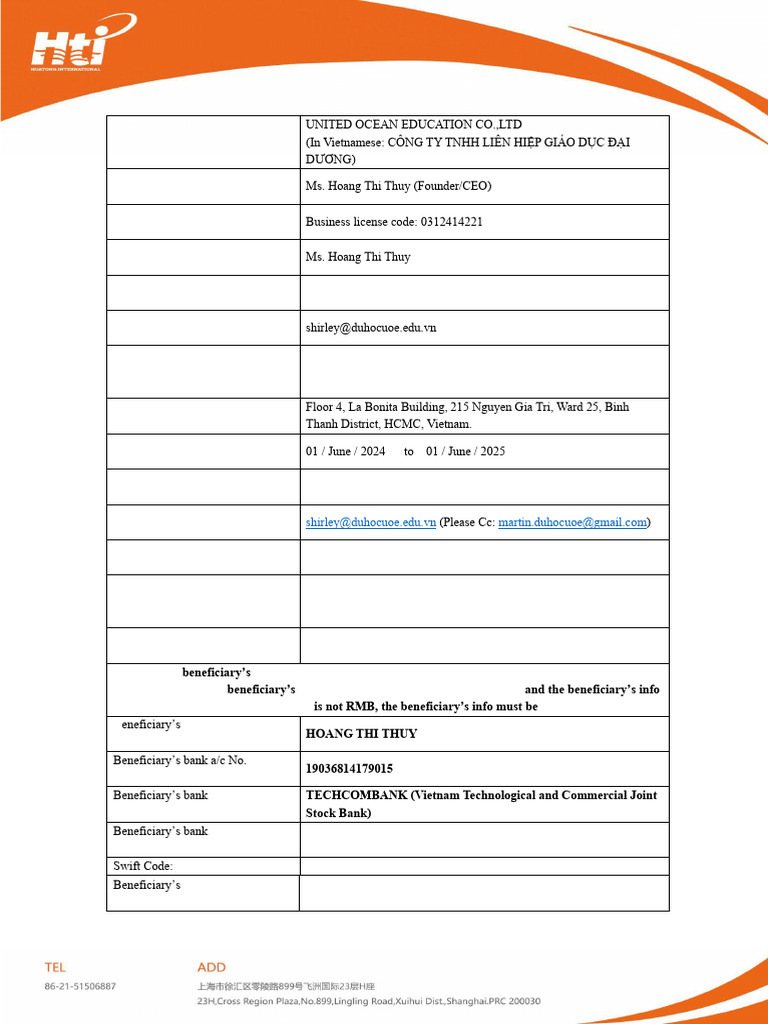 Partner Info Registration Form-Hti | PDF