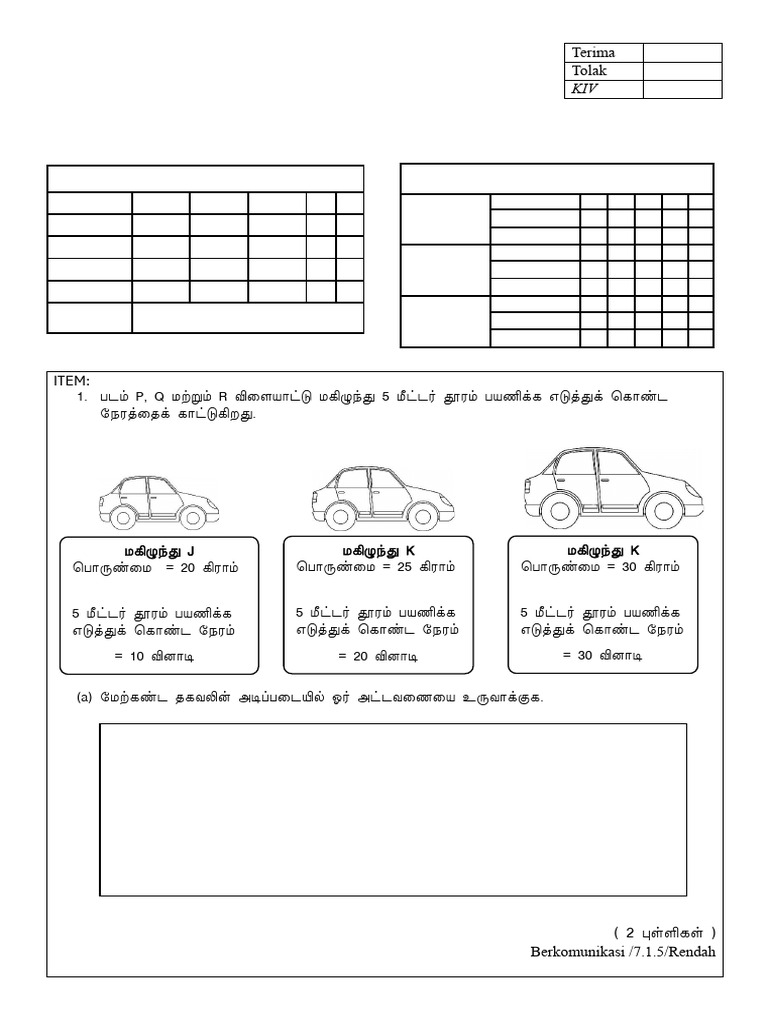 Bahagian C Soalan 1 Kps SJKT KBBM | PDF