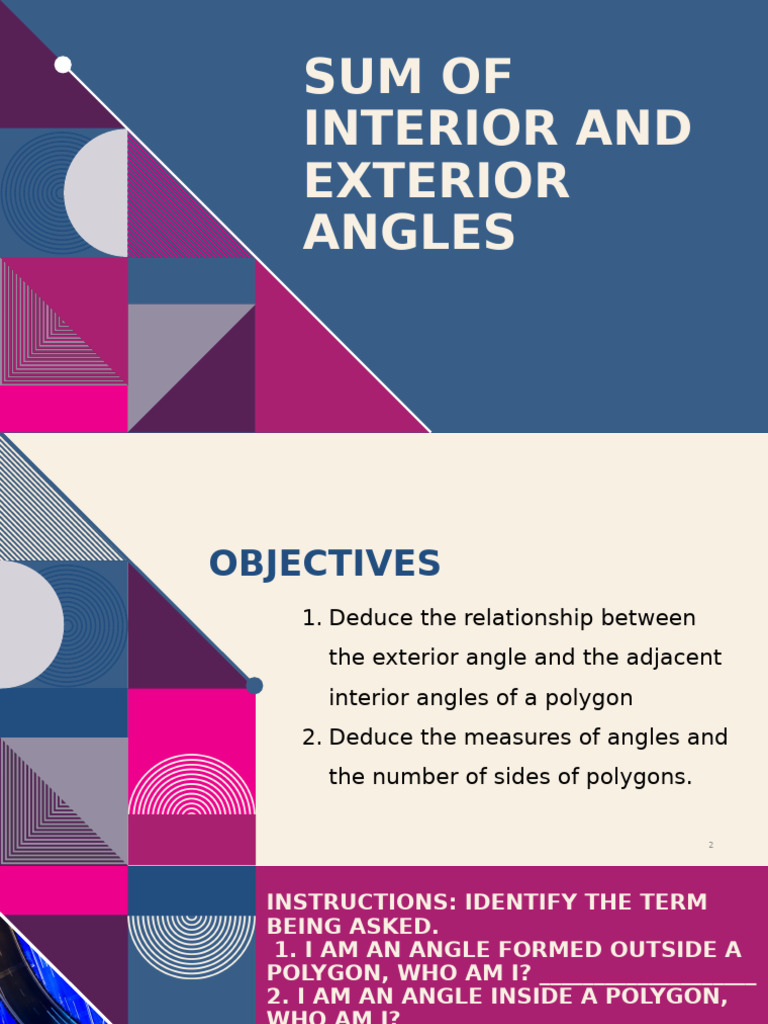 Sum of interior and exterior angles | PDF | Angle | Polygon