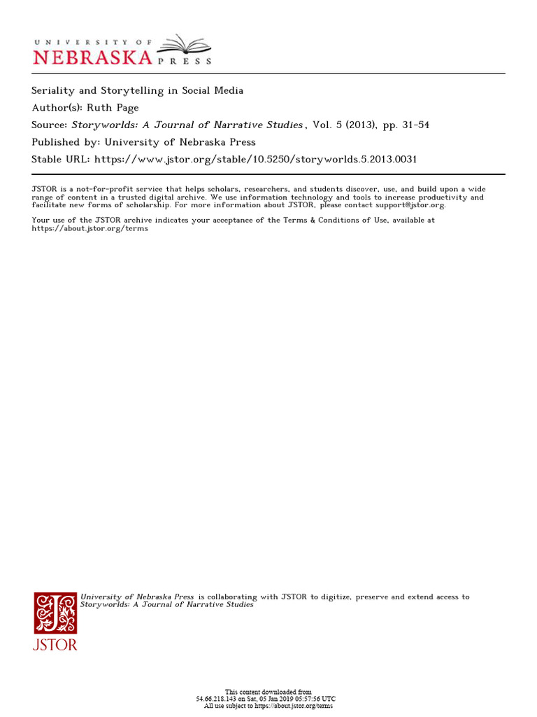 2013page - Seriality and Storytelling in Social Media | PDF | Narrative ...