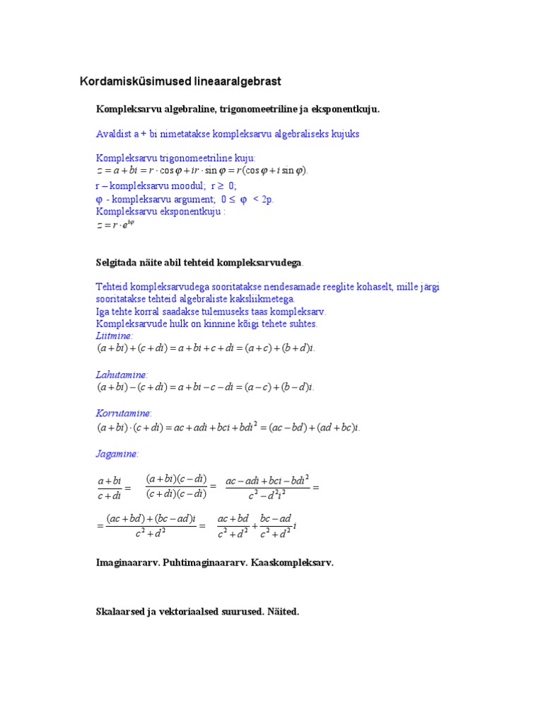 Lineaar Algebra | PDF