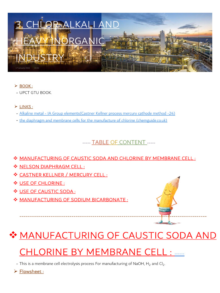 3 - Chlor-Alkali and Heavy Inorganic Industry by Kenil Jagani | PDF ...