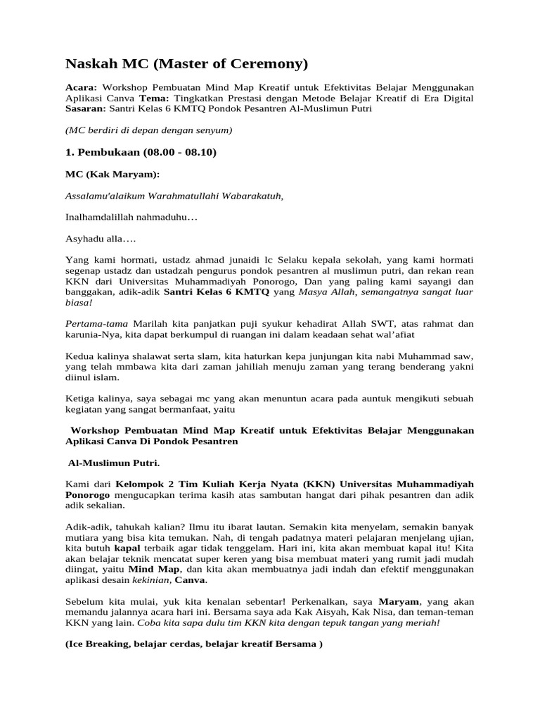 Naskah MC | PDF