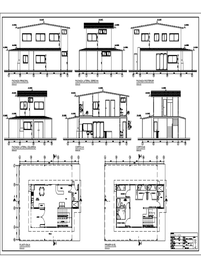 Fachada Principal Fachada Posterior Fachada Lateral Derecha: ESCALA 1: ...