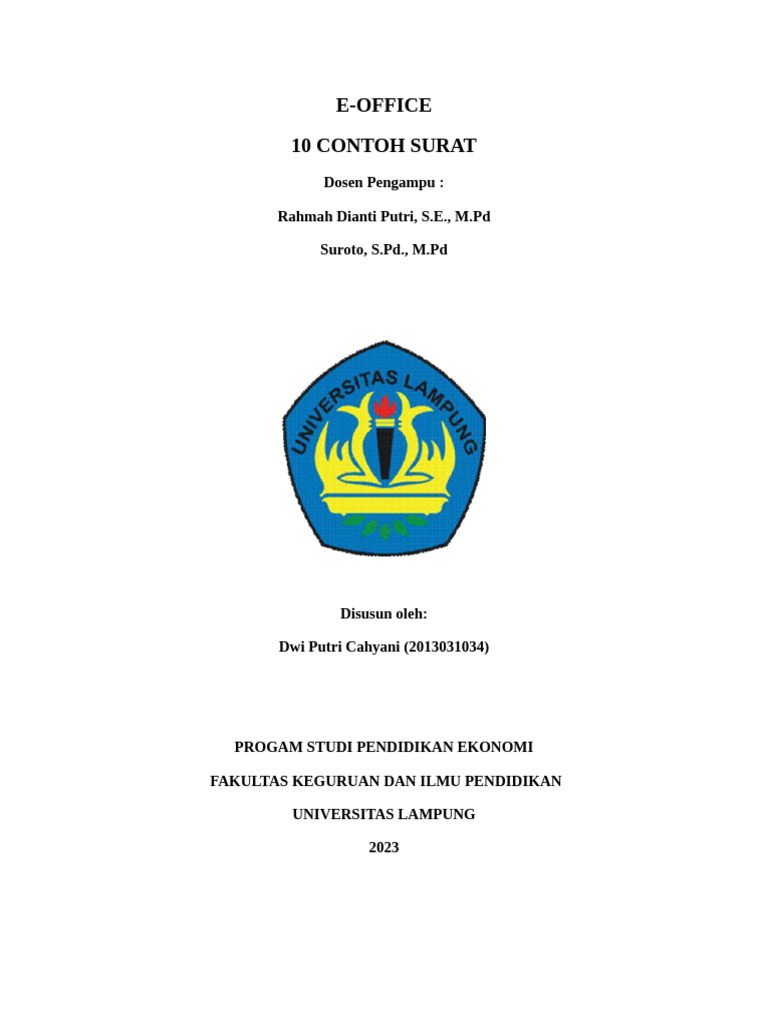 2013031034_Dwi Putri Cahyani_10 Contoh Surat | PDF