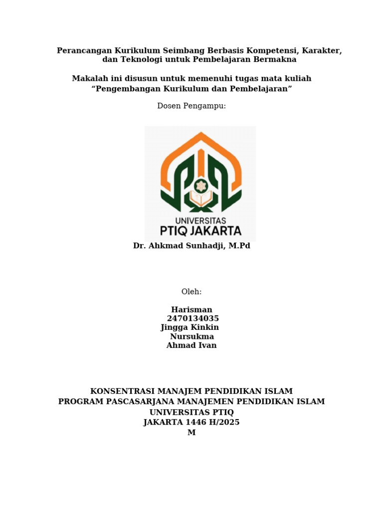 Harisman Jingga Dan Ahmad Ivan Makalah | PDF