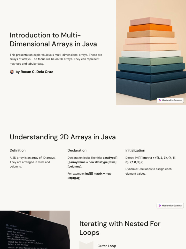 Java Multi-Dimensional Arrays Guide | PDF | Matrix (Mathematics ...