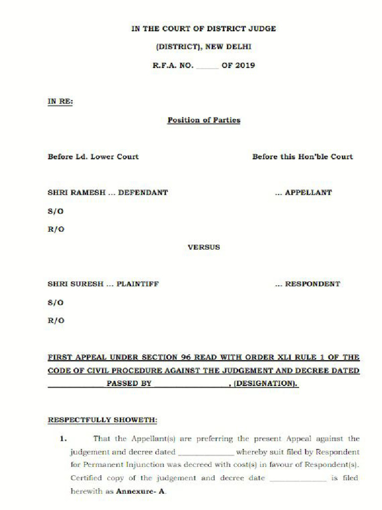 First Appeal | PDF