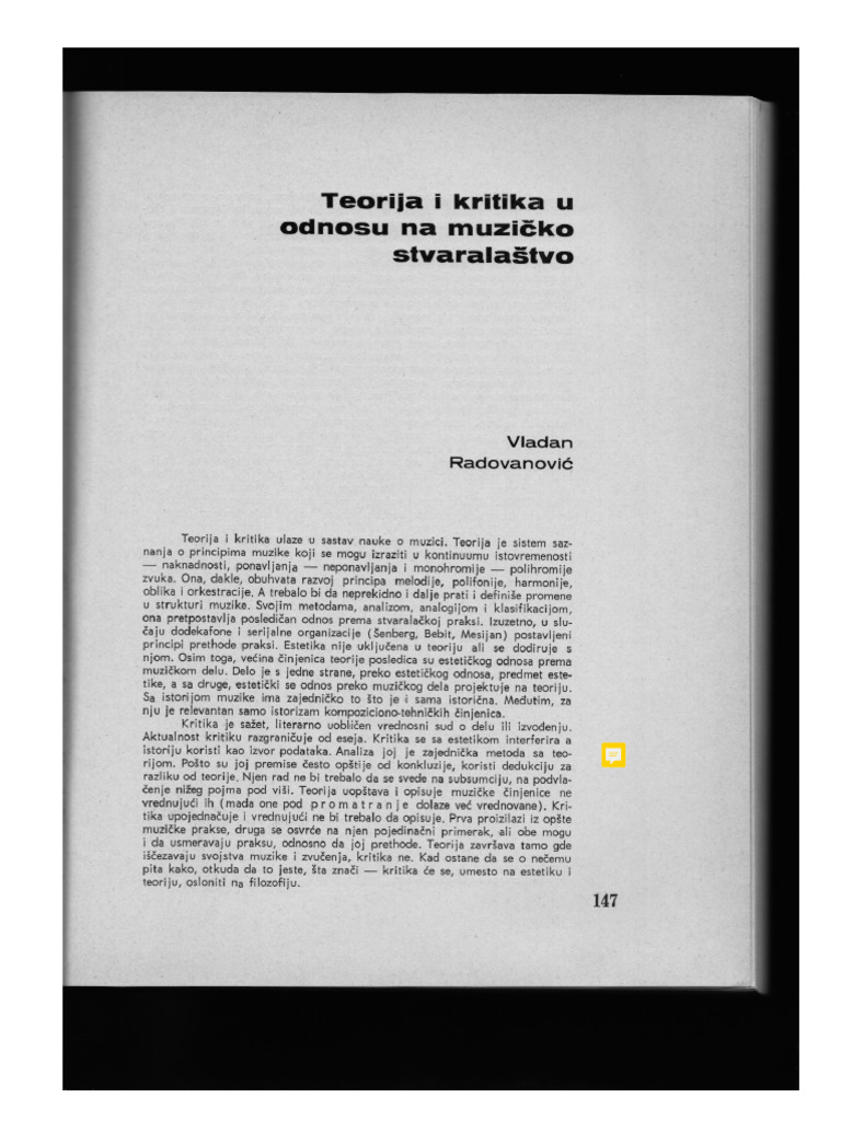 Vladan Radovanović - Kritika | PDF