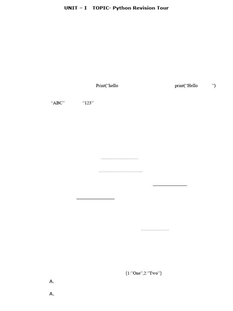 Python Basics Revision Quiz | PDF | Python (Programming Language) | Reason