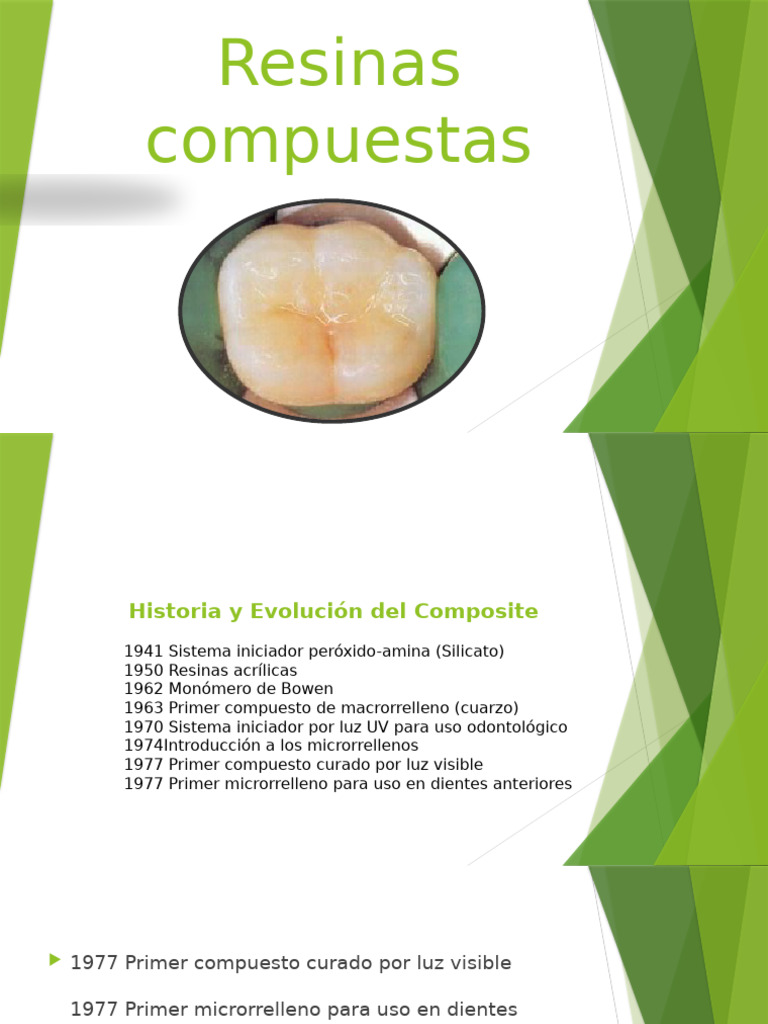 Evolución y Propiedades de Resinas Compuestas | PDF | Compuesto Dental ...