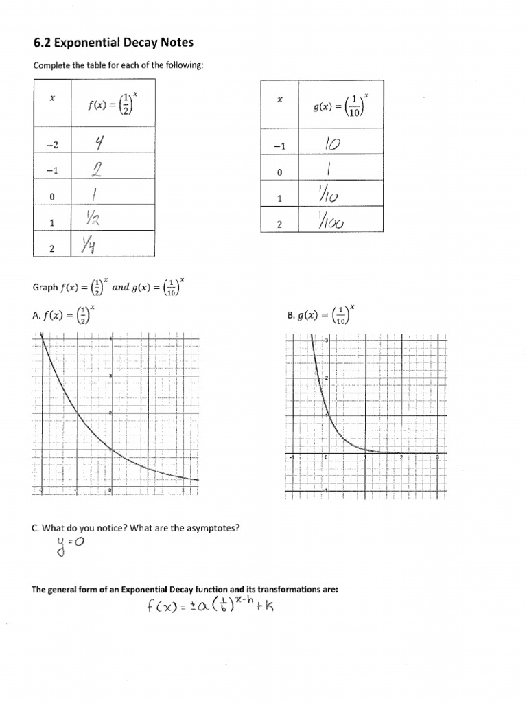 Key 6.2 Exponential Decay | PDF