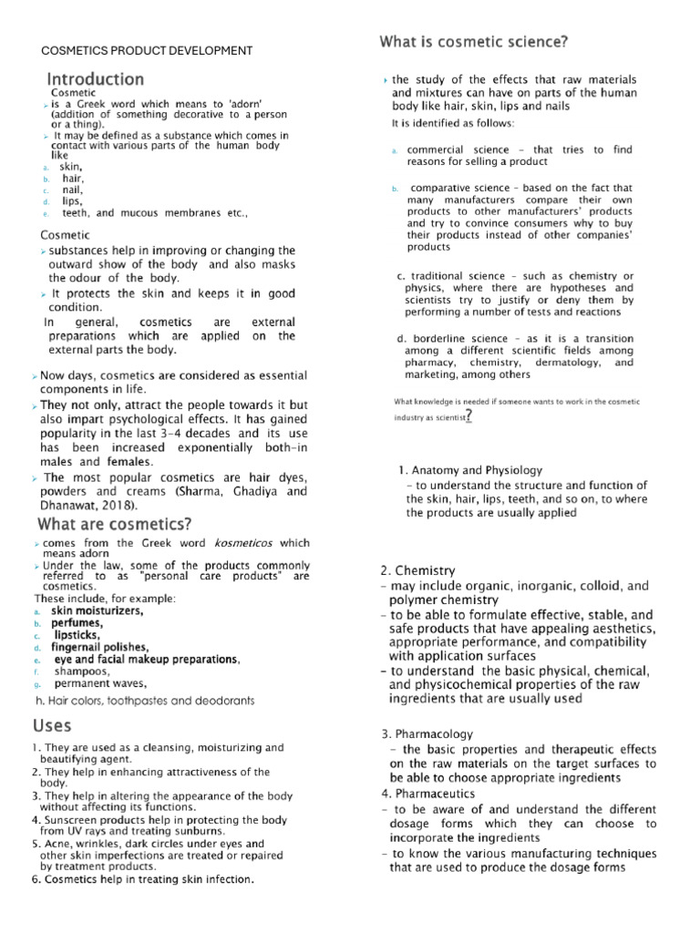 Cosmetics Product Development | PDF