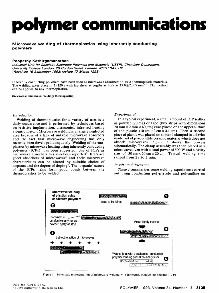 Microwave Welding of Thermoplastics Using Inherently Conducting | PDF ...