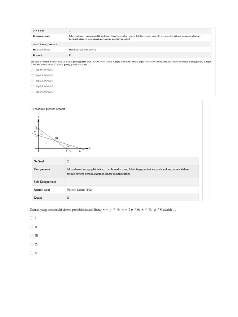 Contoh TKA Matematika 2025 | PDF