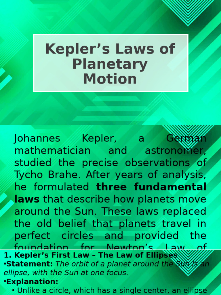 Kepler's Law of Planetary Motion | PDF