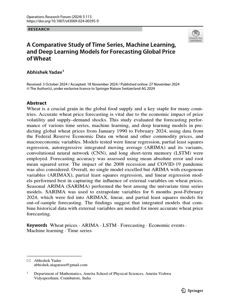 A Comparative Study of Time Series, Machine Learning, And Deep Learning ...