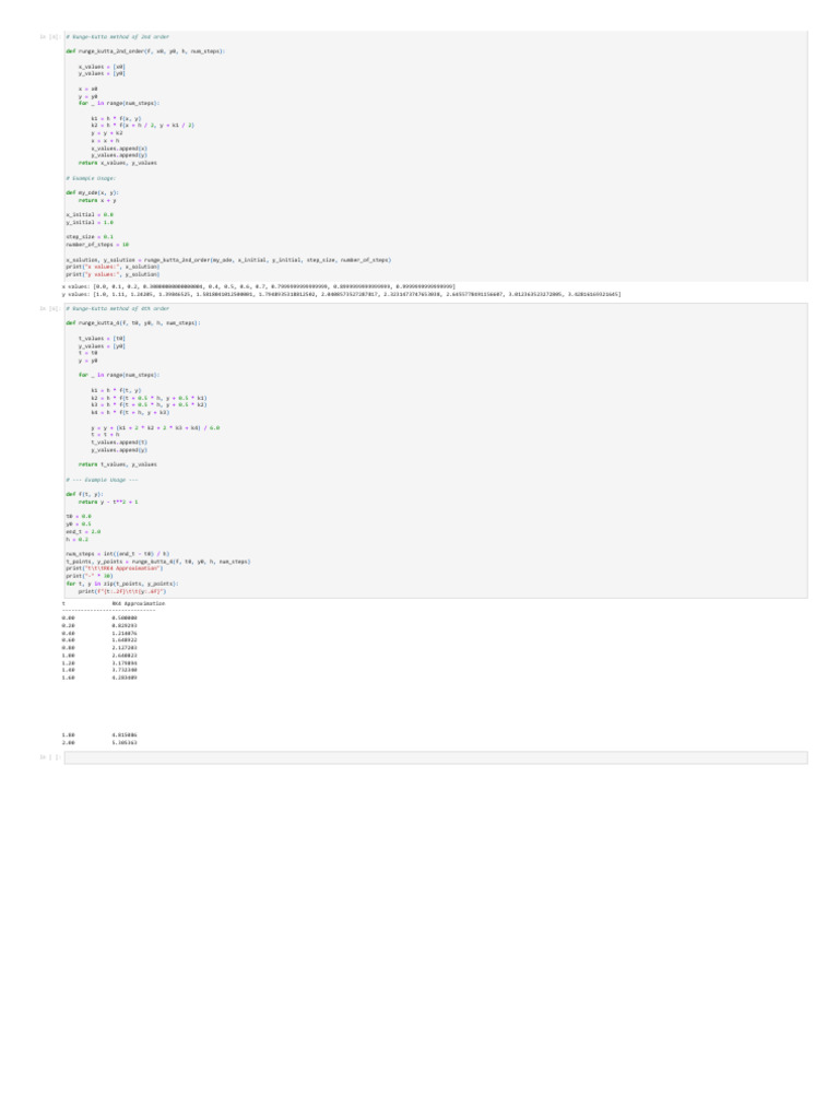 Runge-Kutta Method of 2nd and 4th Order _no.12 | PDF